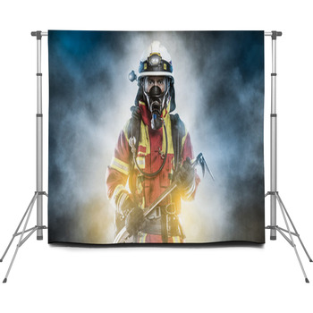Firefighter Photographer Backdrops | Available in Super Large Custom Sizes