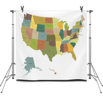 Usa map Photo Backdrops | Available in Very Large Custom Sizes