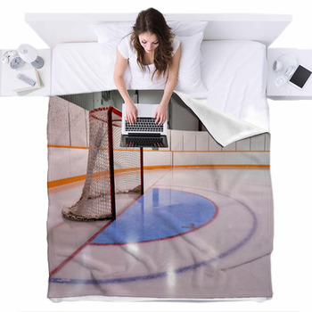 Hockey Fleece Blanket Throws | Free Personalization