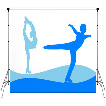 Ice skating Photographer Backdrops | Available in Super Large Custom Sizes