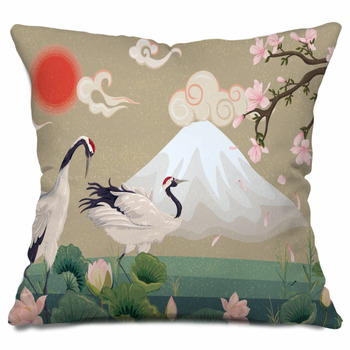 Crane Throw Pillows, & Shams