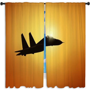 Jet fighter Window Curtains & Drapes | Black Out | Custom Sizes