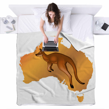 Kangaroo Fleece Blanket Throws | Free Personalization