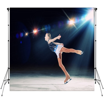 Ice skating Photographer Backdrops | Available in Super Large Custom Sizes