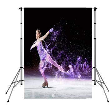 Ice skating Photographer Backdrops | Available in Super Large Custom Sizes
