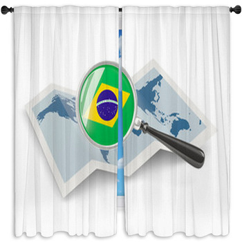 Brazil flag Window Curtains & Drapes | Black Out | Custom Sizes