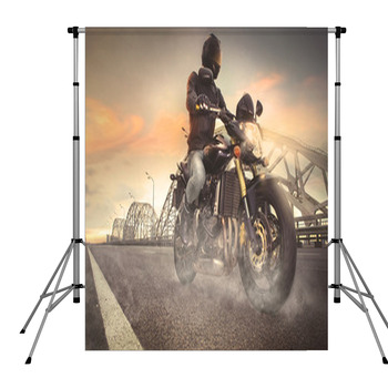 Motorcycle Photo Backdrops | Available in Super Large Custom Sizes