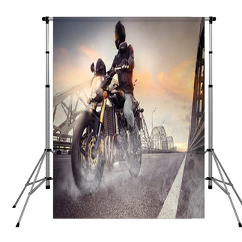 Motorcycle Photo Backdrops | Available in Super Large Custom Sizes