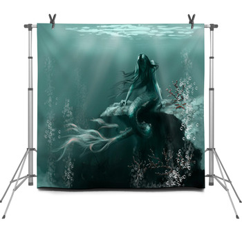 Mermaid Custom Backdrops | Available in Very Large Custom Sizes