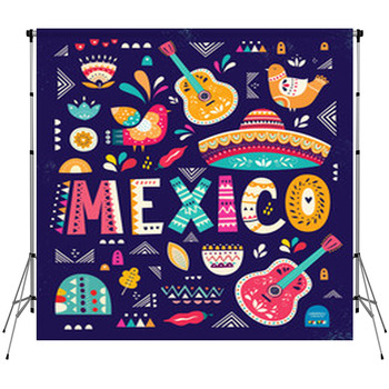 Mexican style Photo Backdrops | Available in Ultra Large Custom Sizes
