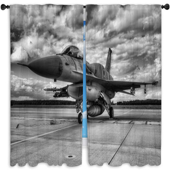 Jet fighter Window Curtains & Drapes | Black Out | Custom Sizes