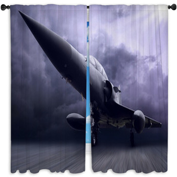 Jet fighter Window Curtains & Drapes | Black Out | Custom Sizes