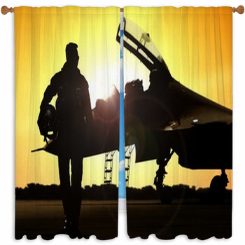 Jet fighter Window Curtains & Drapes | Black Out | Custom Sizes