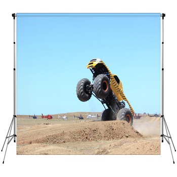 Monster truck Photo Backdrops | Available in Super Large Custom Sizes