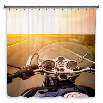 Motorcycle Shower Curtains, Bath Mats, & Towels Personalize