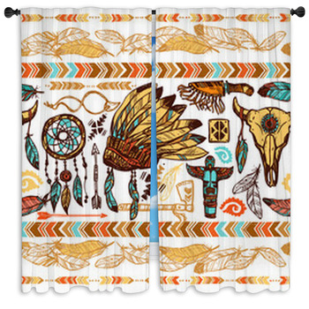 Native american Drapes & Window Treatments | Black Out | Custom Sizes