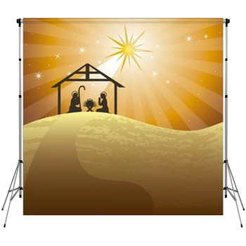 Nativity scene Custom Backdrops | Available in Very Large Custom Sizes