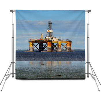 Oil rig Photographer Backdrops | Available in Very Large Custom Sizes