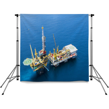 Oil rig Photographer Backdrops | Available in Very Large Custom Sizes