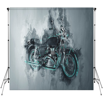 Motorcycle Photo Backdrops | Available in Super Large Custom Sizes