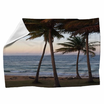 Palm tree Fleece Blanket Throws | Free Personalization