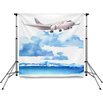 Airplane Photographer Backdrops | Available in nearly ANY Custom Sizes