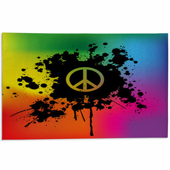 Peace sign Area Rugs & Custom Size Floor Mats