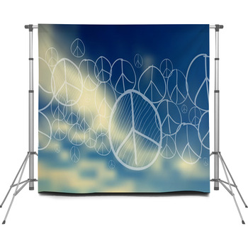 Peace sign Photo Backdrops | Available in Super Large Custom Sizes