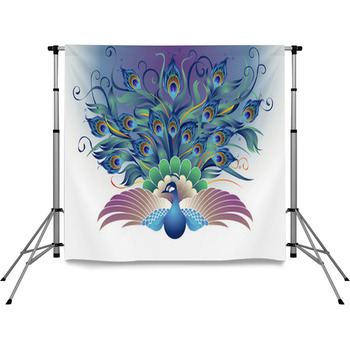 Peacock Photographer Backdrops | Available in nearly ANY Custom Sizes