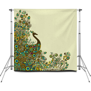 Peacock Photographer Backdrops | Available in nearly ANY Custom Sizes