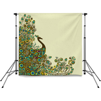 Peacock Photographer Backdrops | Available in nearly ANY Custom Sizes