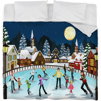 Ice skating Fleece Blanket Throws | Free Personalization