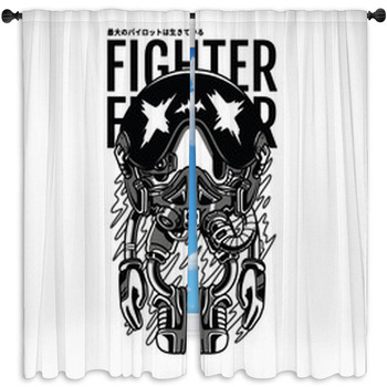 Jet fighter Window Curtains & Drapes | Black Out | Custom Sizes