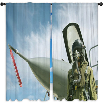 Jet fighter Window Curtains & Drapes | Black Out | Custom Sizes