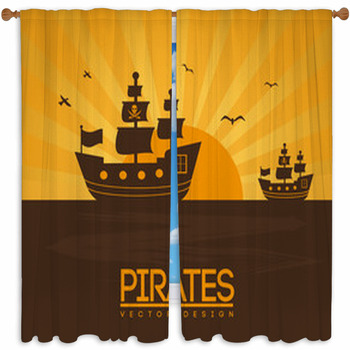 Pirate Window Curtains & Drapes | Block Out | Custom Sizes