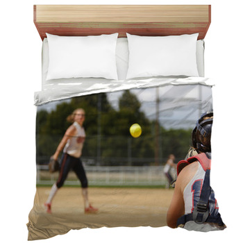 Softball Comforters, Duvets, Sheets & Sets | Custom