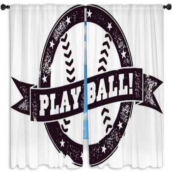 Baseball Window Curtains & Drapes | Black Out | Custom Sizes