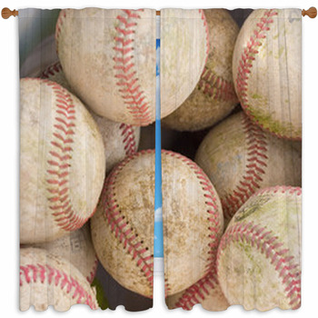 Baseball Window Curtains & Drapes | Black Out | Custom Sizes