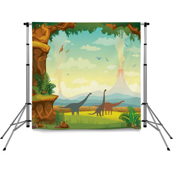 Dinosaur Photo Backdrops | Available in Very Large Custom Sizes