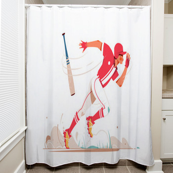 Baseball Shower Curtains, Bath Mats, & Towels Personalize