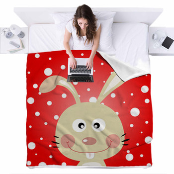 Bunny Fleece Blanket Throws | Free Personalization