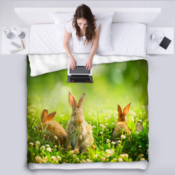 Bunny Fleece Blanket Throws | Free Personalization
