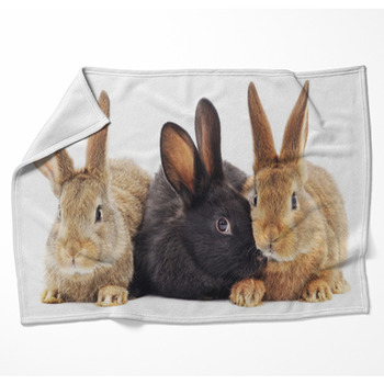 Bunny Fleece Blanket Throws | Free Personalization