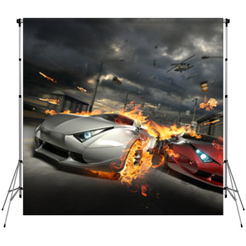 Race car Custom Backdrops | Available in Ultra Large Custom Sizes