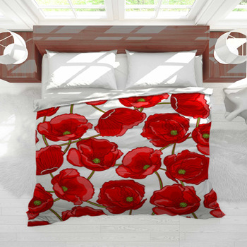 Red floral Comforters, Duvets, Sheets & Sets | Custom