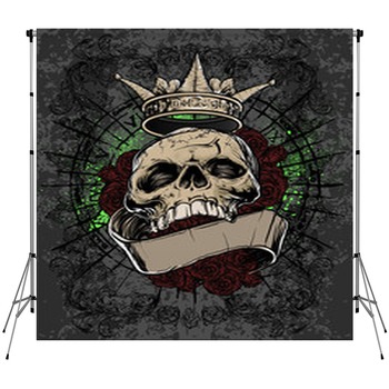 Skull Photographer Backdrops | Available in nearly ANY Custom Sizes