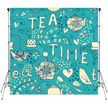 Tea party Photo Backdrops | Available in Ultra Large Custom Sizes