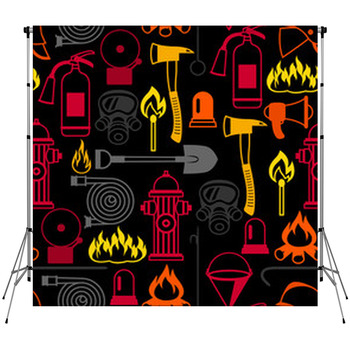 Firefighter Photographer Backdrops | Available in Super Large Custom Sizes