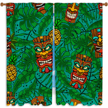 Tiki Curtains & Drapes | Block Out | Custom Sizes