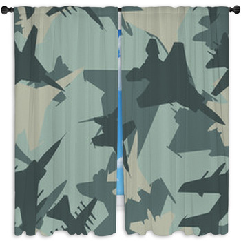 Jet fighter Window Curtains & Drapes | Black Out | Custom Sizes